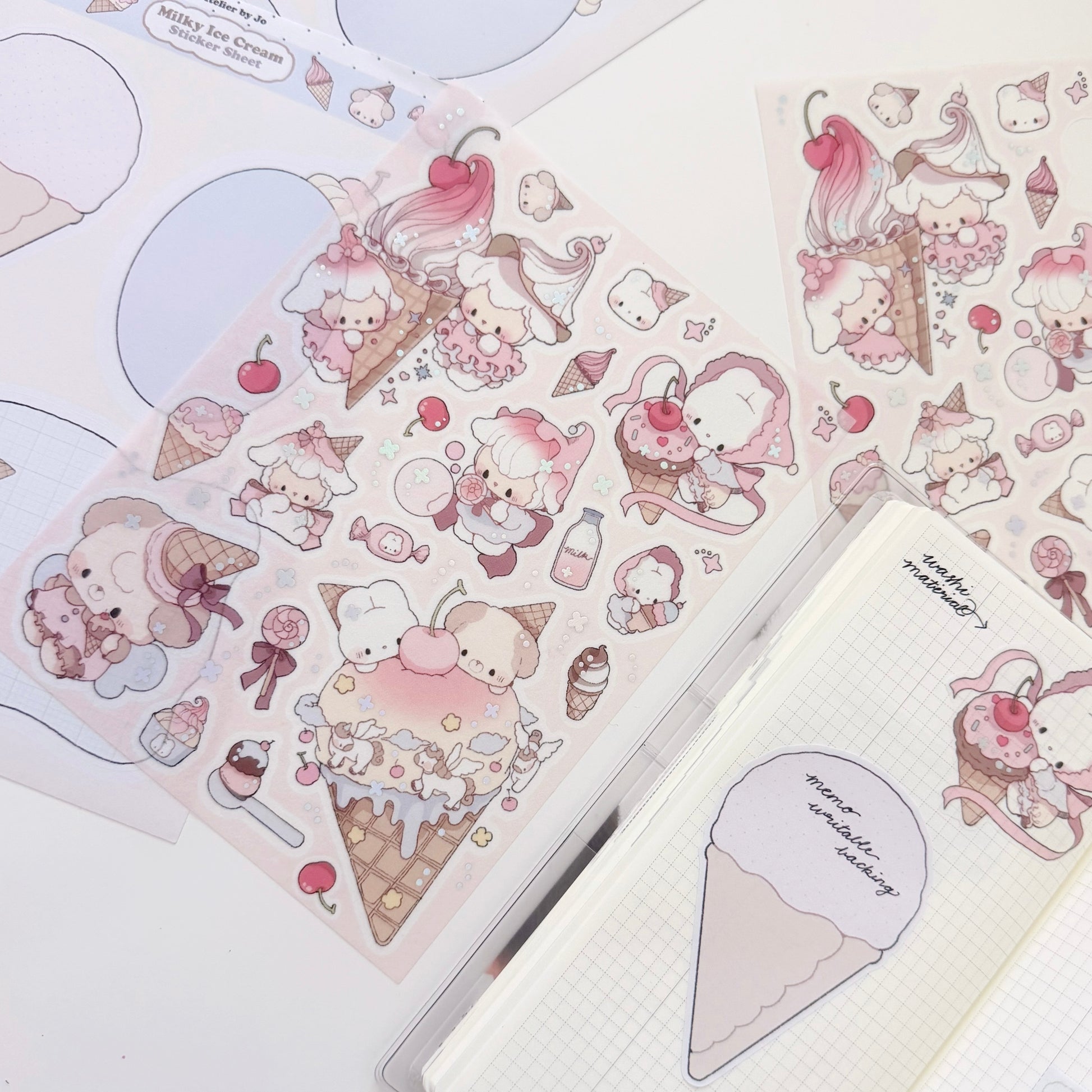 Milky Ice Cream: Large Washi Sticker Sheet – Atelier by Jo